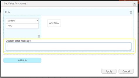 custom value rule messages