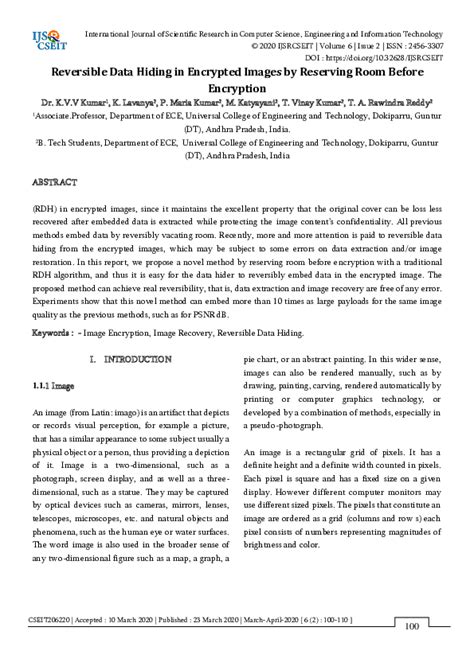 Pdf Reversible Data Hiding In Encrypted Images By Reserving Room Before Encryption
