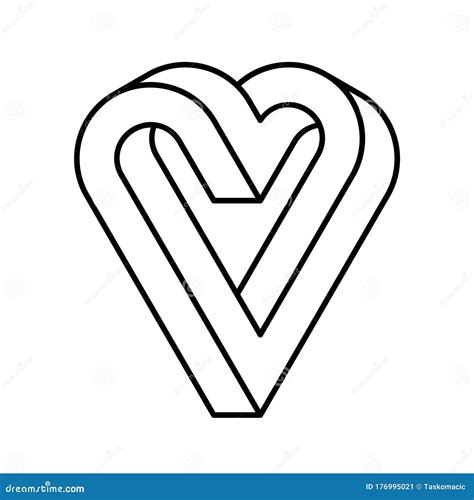 Impossible Heart Shape Optical Illusion Endless Love Stock Vector Illustration Of Abstract