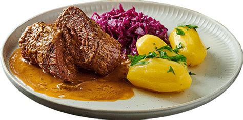 Beef Roulade With Red Cabbage And Potatoes Redefine Meat