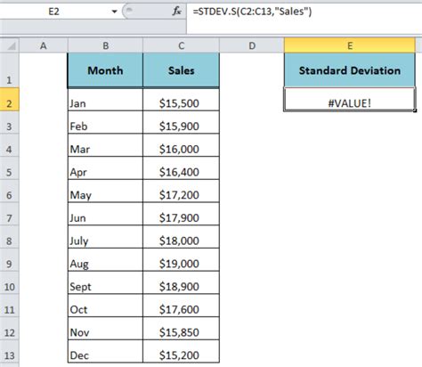 How To Use The Excel Stdev S Function