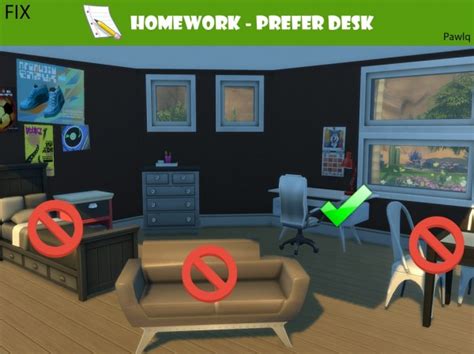 Mod The Sims Homework Prefer Desk By Pawlq Sims Downloads