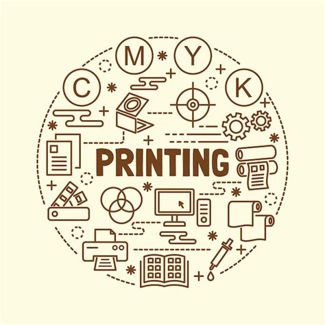 최소한의 얇은 선 아이콘 설정 인쇄 프리미엄 벡터