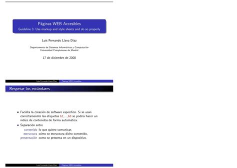 PDF de programación Páginas WEB Accesibles Guideline 3 Use markup