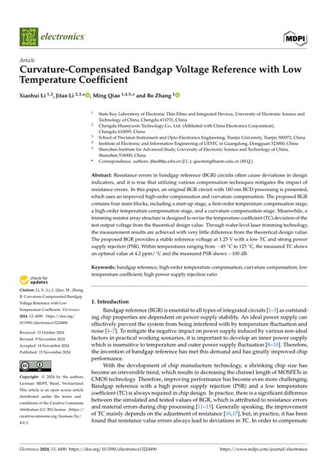 Pdf Curvature Compensated Bandgap Voltage Reference With Low Temperature Coefficient