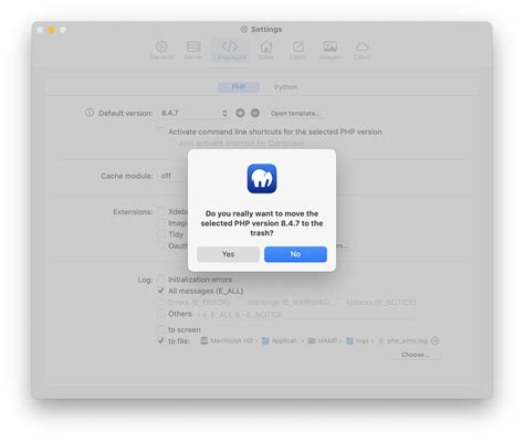 Mamp Pro Macos Documentation Settings Languages Php