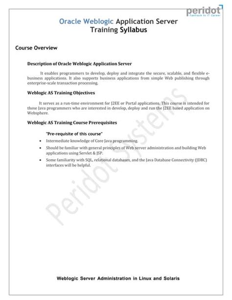 Weblogic Admin Training In Hyderabad Dba School Pdf