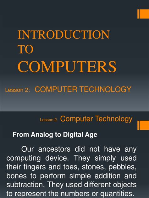 Lesson 2 Introduction Computer Technology Pdf Office Equipment