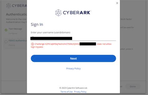 unable to configure mfa challenge does not allow login bypass
