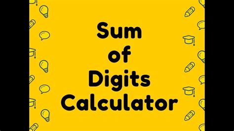 Digit Sum And Reduced Digit Sum Calculator Youtube