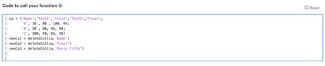 solved function name deletecol inputs 2 cell a cell