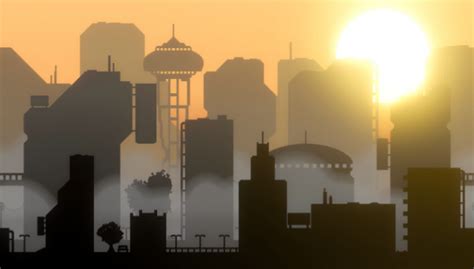 视差效果的无限循环2d像素未来城市背景图片素材 像素实验室