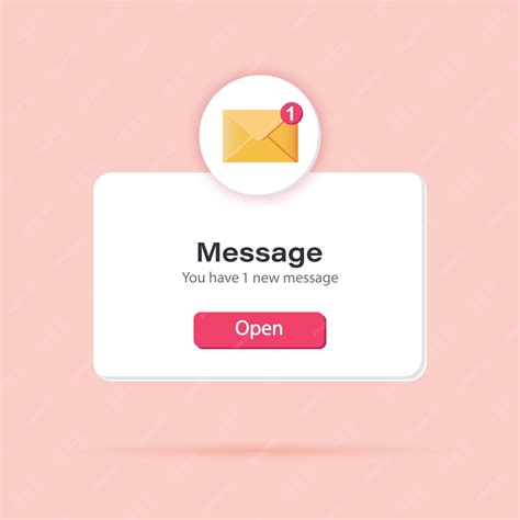 premium vector 3d new message popup page with floating envelope social media business event