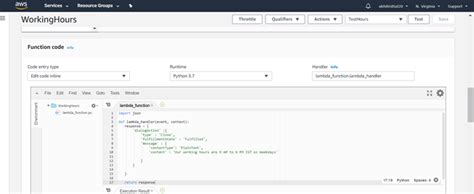 Creating A Chatbot Using Amazon Lex Service Day 2 Aws Lambda Functions Code Teddy