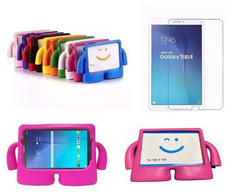 Capa Case Infantil Emborrachada Anti Queda Boneco Para Tablet Samsung T560 T565 Película De