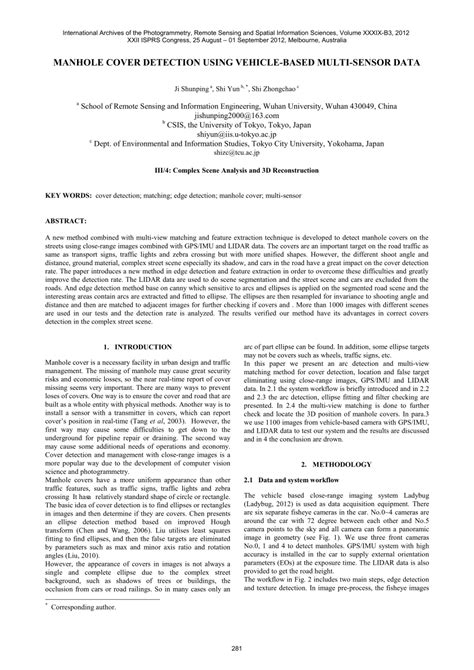 Pdf Manhole Cover Detection Using Vehicle Based Multi Sensor Data