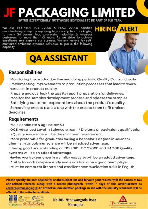 Qa Assistant Jobseekerlk