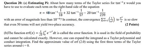 Solved 1 1 Question 20 A Estimating Pi About How Many