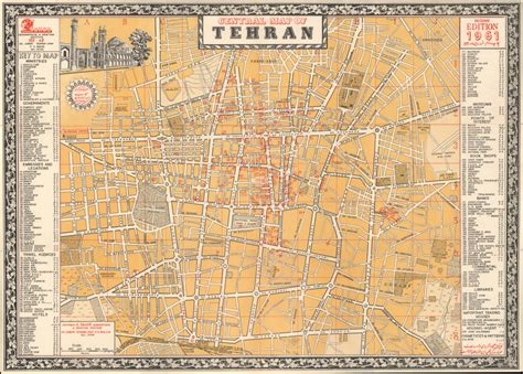 Central Map Of Tehran Geographicus Rare Antique Maps