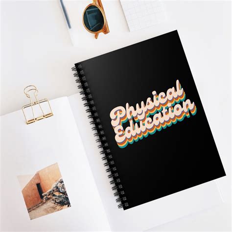 Retro PE Notebook Ruled Line Perfect PE Teacher Gift PE Teacher Svg Gift Coaster Mug