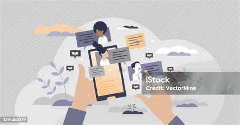 온라인 문자 메시지 그룹을 사용하여 가상 대화하는 친구 가상 사람 개념 가상현실에 대한 스톡 벡터 아트 및 기타 이미지 가상현실 개념 공동체 Istock