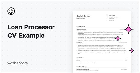 Loan Processor Cv Example