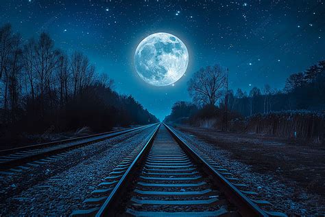 밤 철도 선로 달 Picsart 배경 풀 Hd 다운로드 사진 아름다운 달 철도 배경 일러스트 및 사진 무료 다운로드 Pngtree