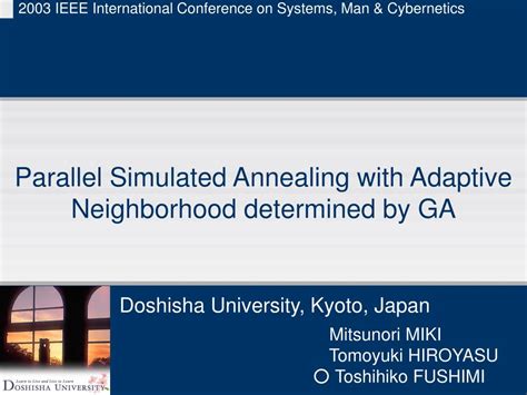 Ppt Parallel Simulated Annealing With Adaptive Neighborhood