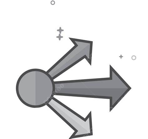 Flat Grayscale Icon Propagate Arrows Sign Pointer Outsource Vector