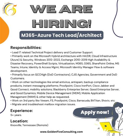 Golden Five Consulting On Linkedin Job Jobalert Jobhunt M365