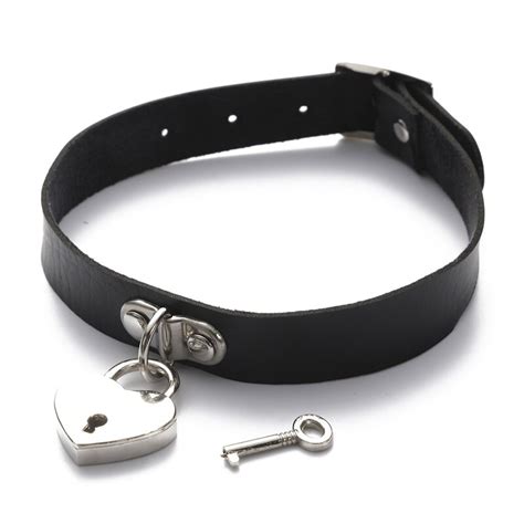 Cool Lock Choker Collar Women Black Gothic Padlock Vicedeal
