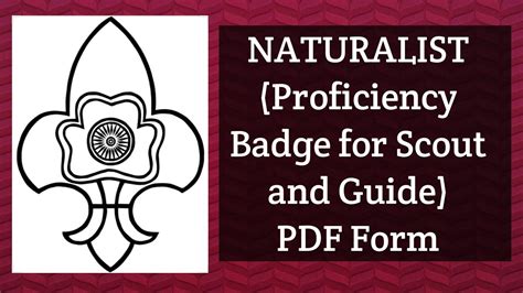Naturalist Proficiency Badge For Scout Guide Get The Pdf Link In