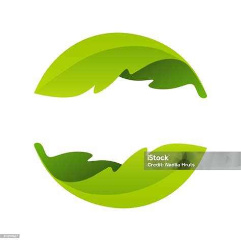 뒤틀린 녹색 잎으로 형성된 생태 구체 로고 벡터 디자인 템플릿 요소 에 대 한 완전 채식주의자 바이오 원시 유기 템플릿 로고에