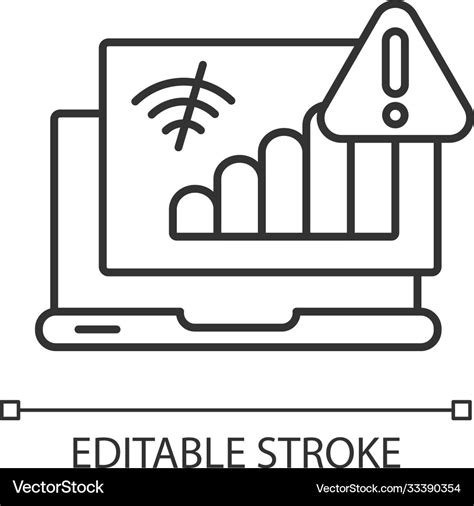 Internet Connection Problem Linear Icon Royalty Free Vector