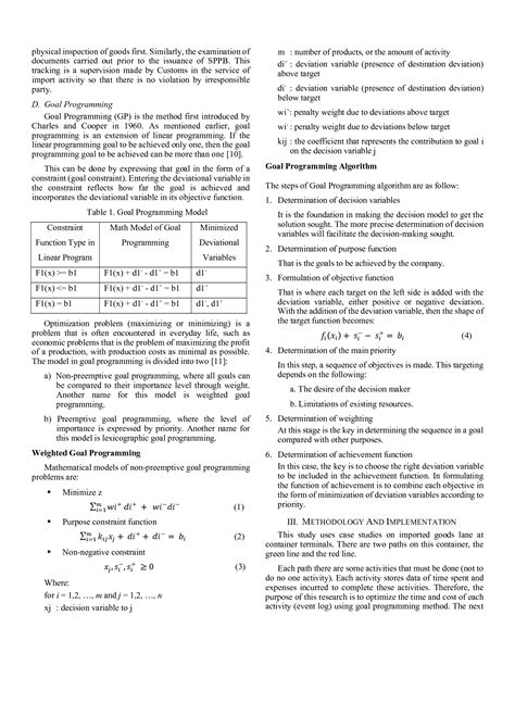 Solution Optimization Of Forecasted Port Container Terminal 0d 0aperformance Using Goal