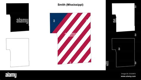Smith County Mississippi Outline Map Set Stock Vector Image And Art Alamy