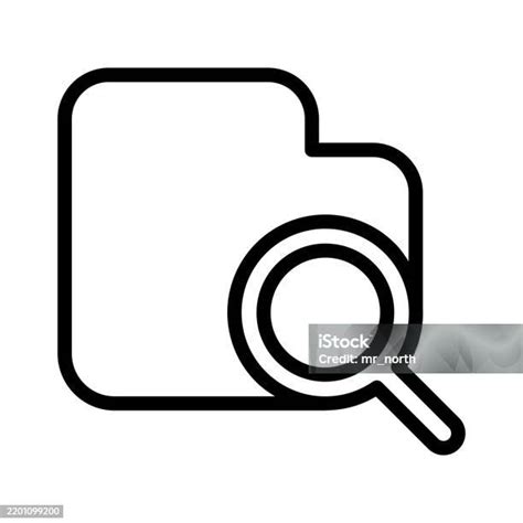 폴더 검색 아이콘 얇은 선 스타일 벡터 일러스트 레이 션 그래픽 디자인 검색에 대한 스톡 벡터 아트 및 기타 이미지 검색 고립 색상 데이터 Istock