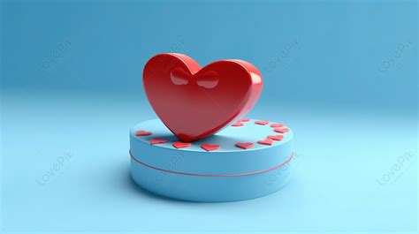 즐거운 발렌타인 데이 파란색 배경에 생생한 3d 렌더링 하트 선물 상자 발렌타인 데이 배경 다이 배경 즐거운 배경 이미지 Hd 발렌타인 데이 다이 즐거운 배경