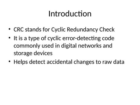Cyclicredundancycheckpresentationpptx