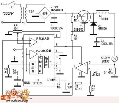 PWM Control Dimming Halogen Lamp Circuit Control Circuit Circuit Diagram SeekIC
