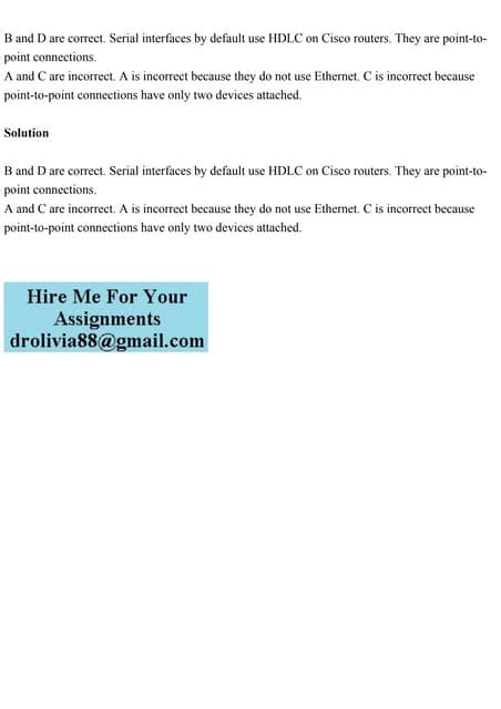 B And D Are Correct Serial Interfaces By Default Use Hdlc On Cisco Pdf