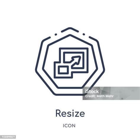 화살표 개요 컬렉션에서 선형 크기 조정 아이콘입니다 얇은 라인 흰색 배경에 고립 된 벡터 크기 조정 트 렌 디 한 일러스트 크기 조정 0명에 대한 스톡 벡터 아트 및 기타