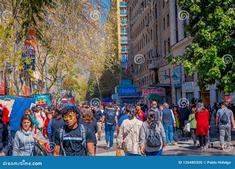 Santiago Chile September 13 2018 Crowd Of People Walking In The