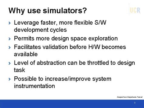 Cs 203 Advanced Computer Architecture Simulators Why Use