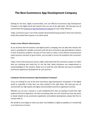 PPT Guide To Choose Ecommerce App Development Company PowerPoint Presentation ID