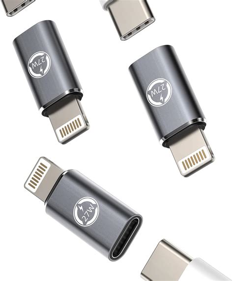 27W Fast Charger Adapter 3Pack USB C Female To Lightning Male Converter Type C Port Charge Cord