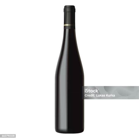 흰색 배경에 고립 된 검은 와인 병 와인병에 대한 스톡 벡터 아트 및 기타 이미지 와인병 빨강 벡터 Istock