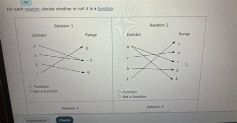 solved for each relation decide whether or not it is a