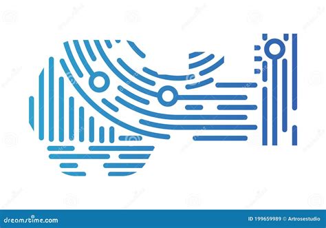 Concept Network And Cyber Security In Fingerprint Style Flat Design Vector Illustration Stock