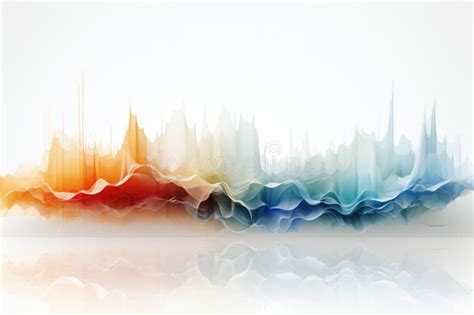 Sound Wave White Background Ai Generated Stock Illustration